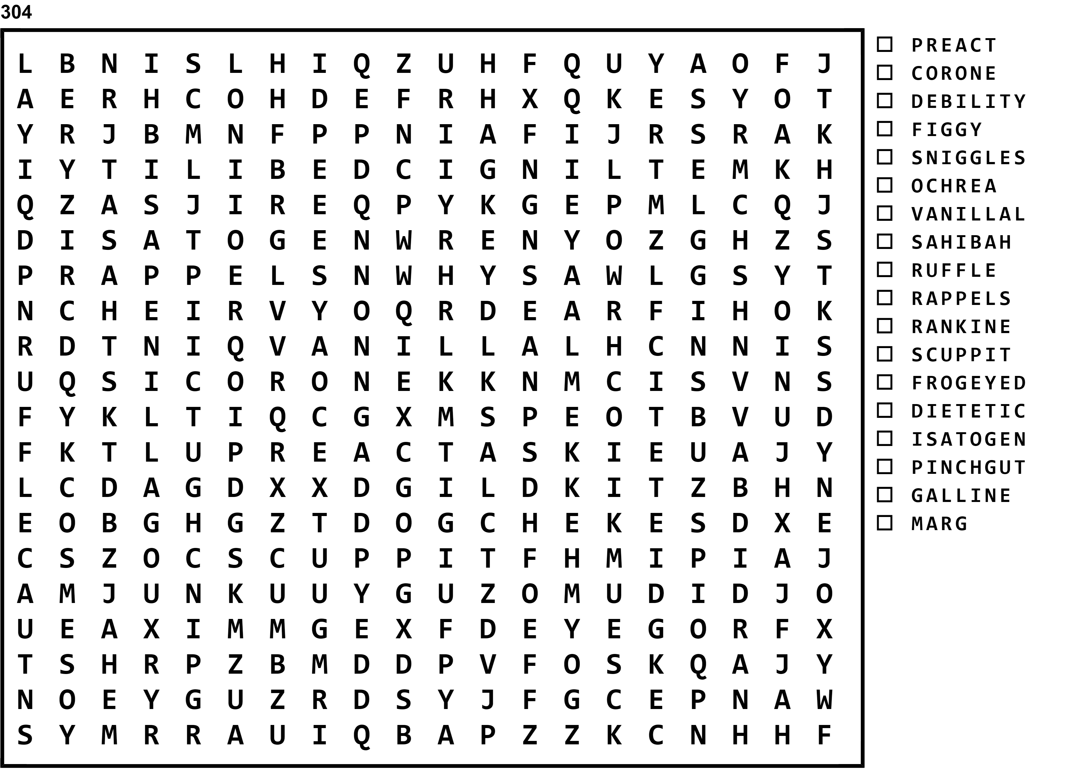 Word Search Puzzle 304 - Kara Finance
